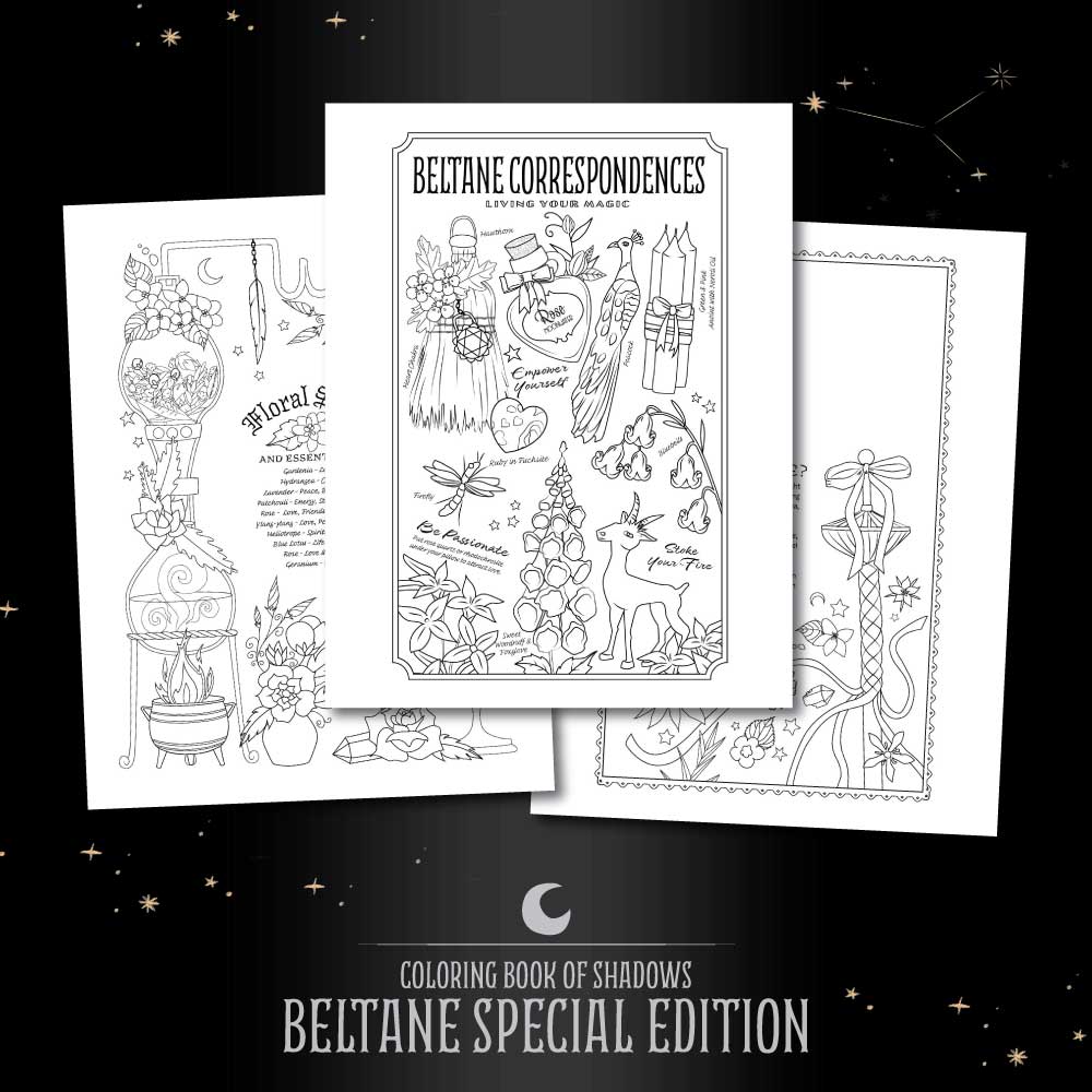 Beltane Special Edition Printable PDF - Coloring Book of Shadows
