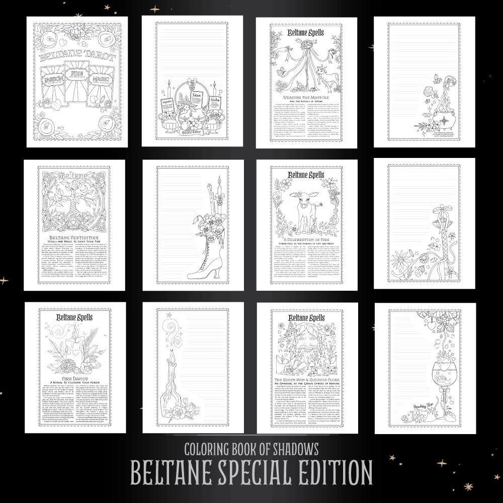 Beltane Special Edition Printable PDF - Coloring Book of Shadows