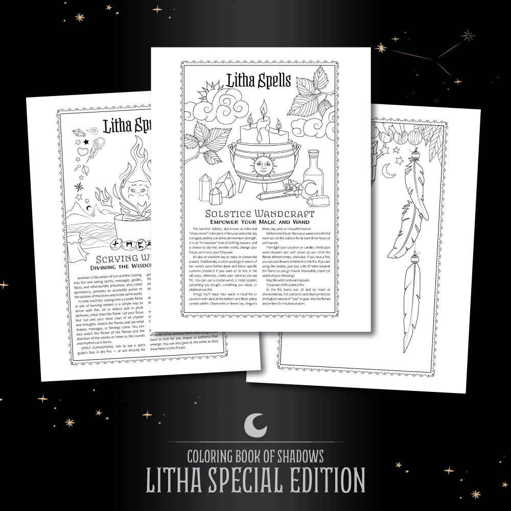 Litha Special Edition Printable PDF - Coloring Book of Shadows