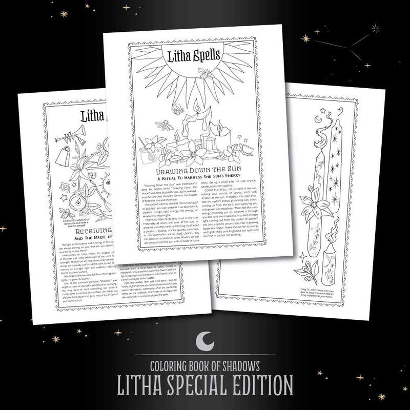 Litha Special Edition Printable PDF - Coloring Book of Shadows