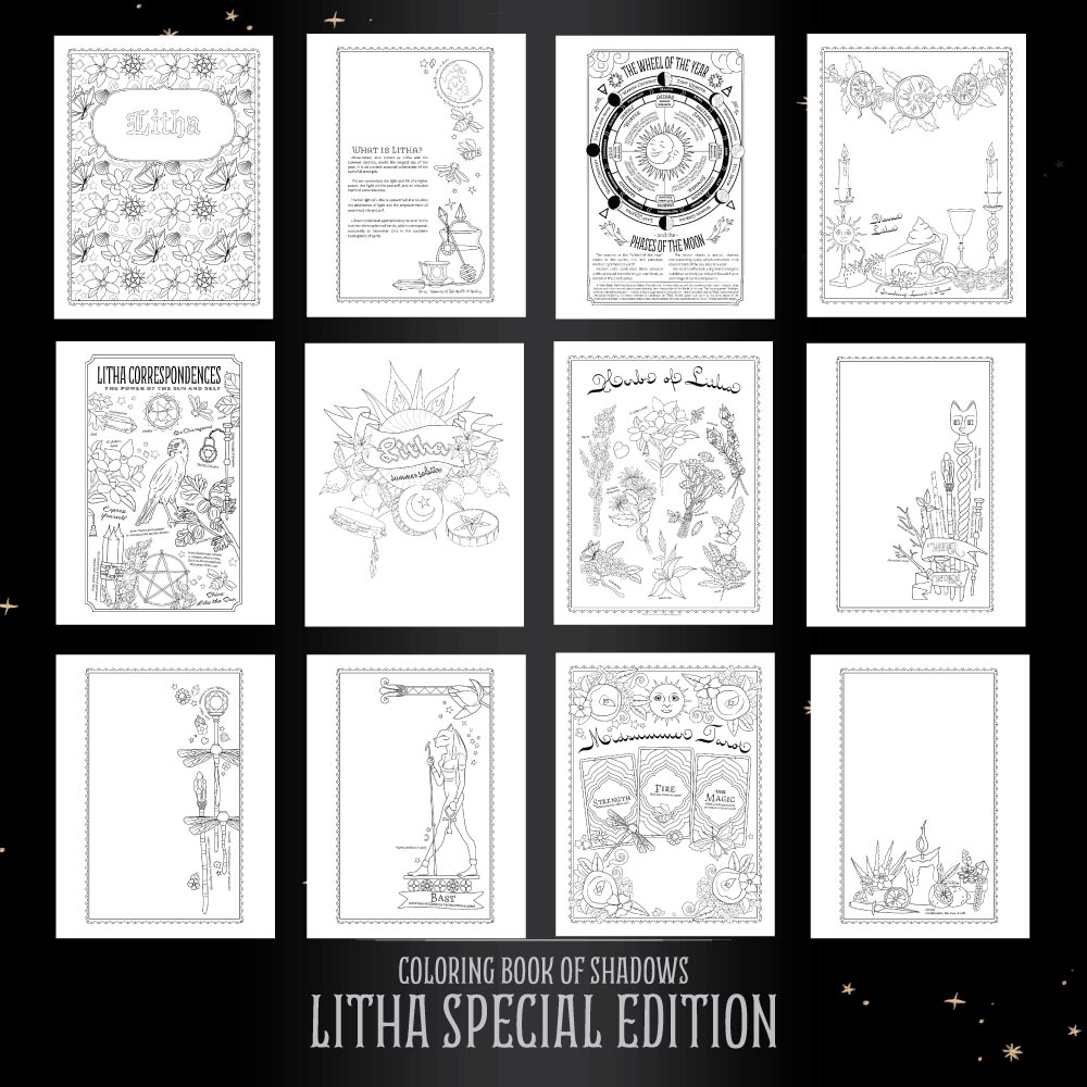 Litha Special Edition Printable PDF - Coloring Book of Shadows
