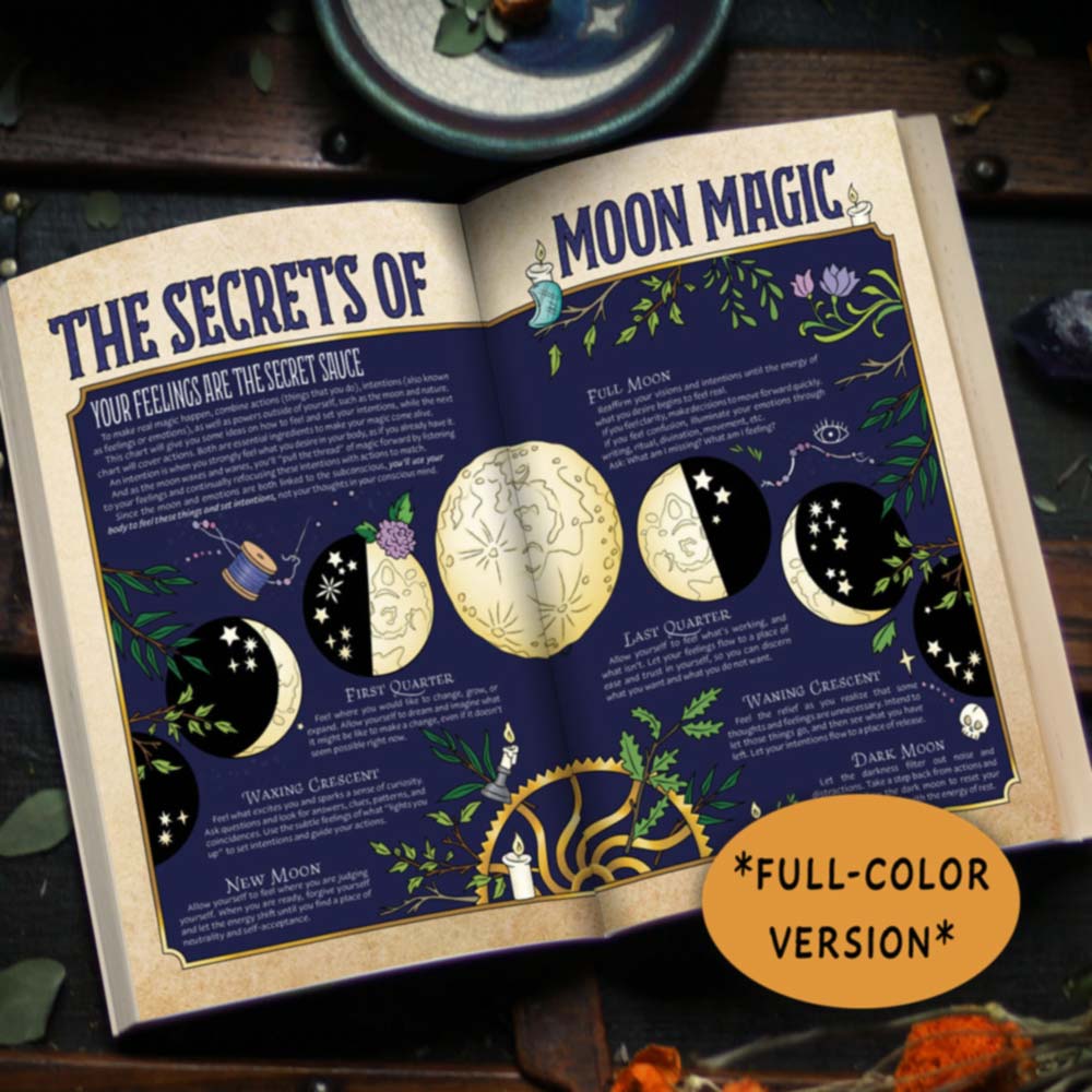 FULL COLOR Witch's Moon: A Beginner's Guide - Coloring Book of Shadows