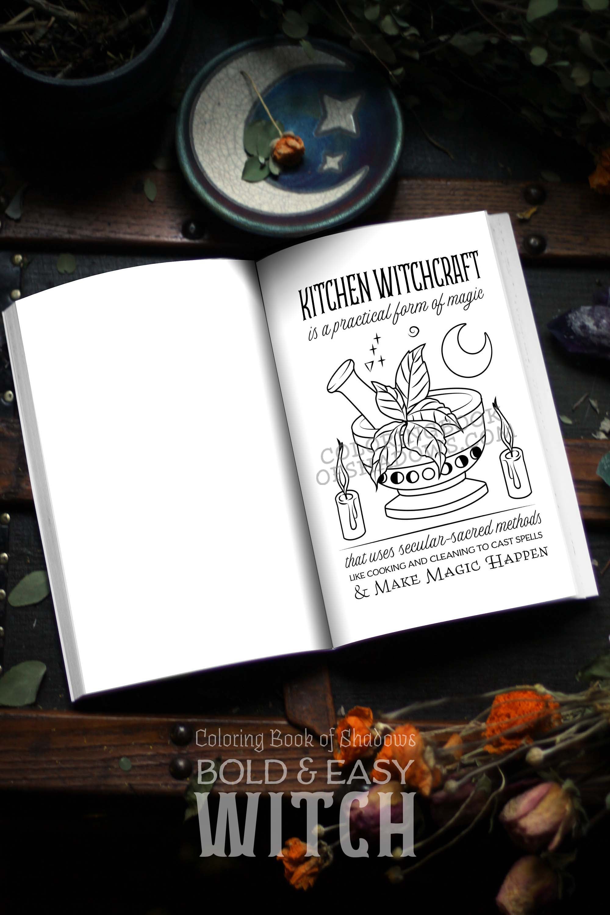 Coloring Book of Shadows: Bold and Easy WITCH