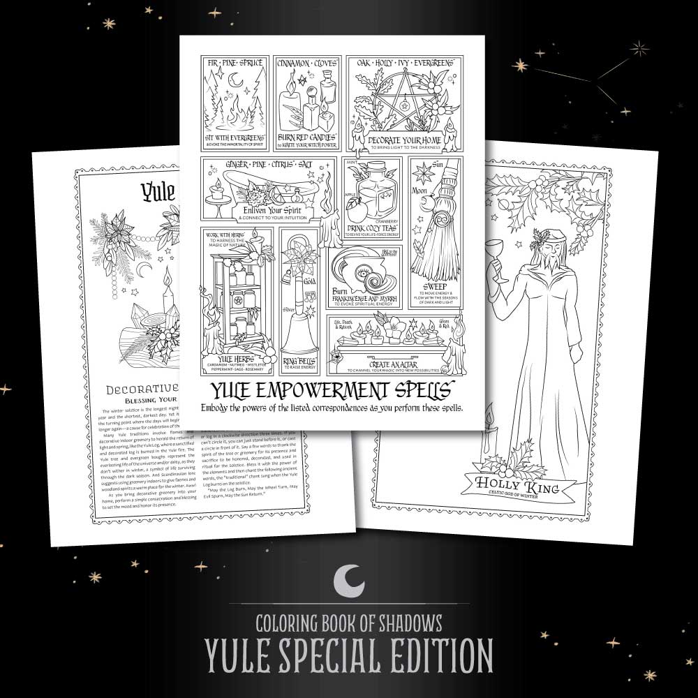 Yule Special Edition Printable PDF - Coloring Book of Shadows
