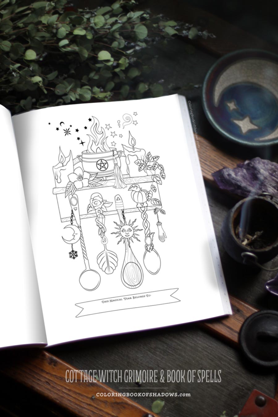 coloring book witchy