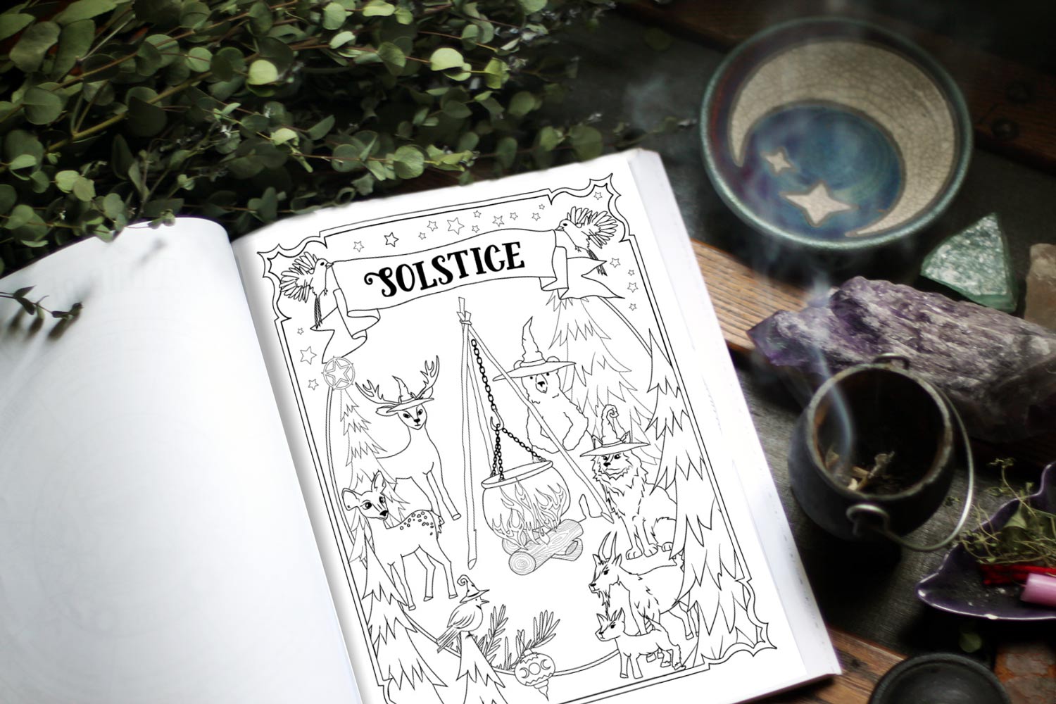 Yule Papercraft for a Magical Solstice - Coloring Book of Shadows