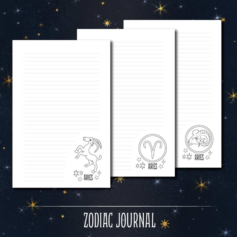 Zodiac Journal (Printable PDF) - Coloring Book of Shadows